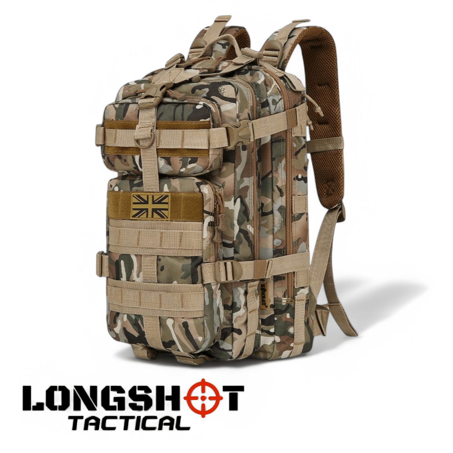 Tactical Backpack Stealth Pack – 25ltr – BTP camo – Longshot Tactical